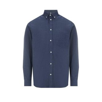 Au Printemps Paris Gerades Baumwollhemd - Blau