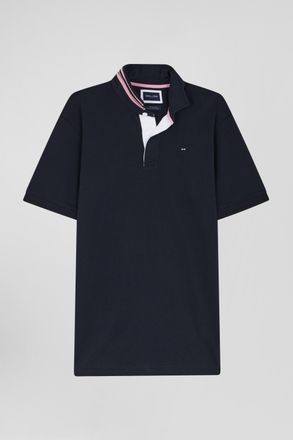 Eden Park Maillot En Coton Bleu Marine Dessous De Col Cercl&eacute; Coupe Regular