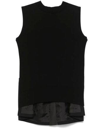 sacai d&eacute;bardeur &agrave; design colour block - Noir