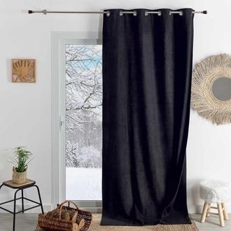 HOME MAISON com Thermovorhang - Verdunkelungsvorhang - Vorhang schwarz - Vorhang 140 x 260 cm