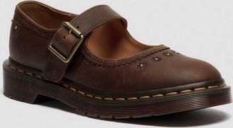 Dr. Martens Mary Jane Flower Crazy Horse Leder Schuhe in Braun, Gr&ouml;&szlig;e: 36