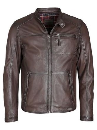Mustang Jeans Veste en cuir pour homme 31020238, marron, XL