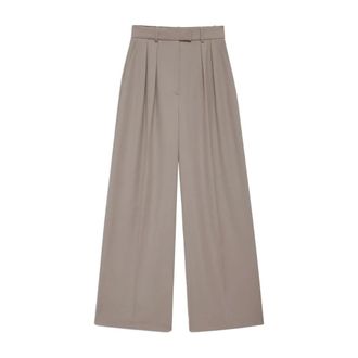 Anine Bing High-Waisted Plissee-Hose mit weitem Bein - - Trousers - Damen - Beige - XS