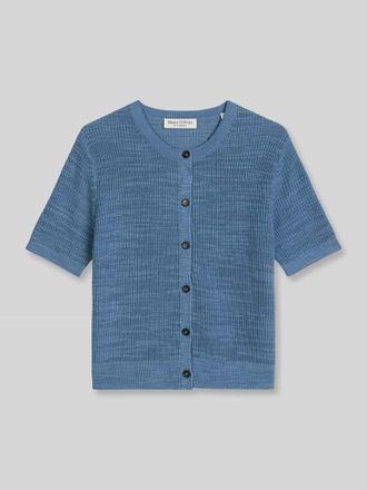 Marc O'Polo Loose Fit Strickjacke aus Baumwolle-Leinen-Mix