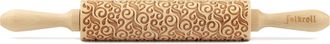 Folkroll Motiv-Teigrolle Floral Deko, medium, 37 cm, Nudelholz, Prägerolle, Muster, Rolle, Buchenholz, 892783