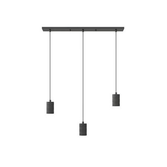 Calex Pendellampe mit E27 Fassung, 3-fach Retro H&auml;ngeleuchte, Industrial Deckenlampe, Schwarz