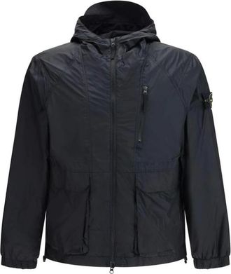 Stone Island Homme, Vestes, Bleu, Taille: S Manteau en polyamide au design classique