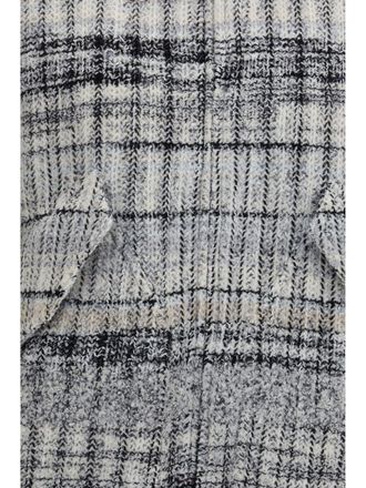 Missoni Womens Bomber Jacket Wool-Blend Check Light Tones-White Merino Wool Tones/white