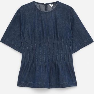 Arket Denimoberteil Mit Falten -Blau