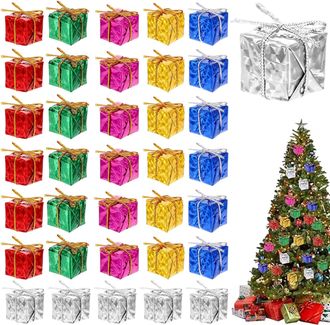 Generic 36 St&uuml;ck Mini-Weihnachtsbaumschmuck, 1 h&auml;ngende Mini-Geschenkbox, Weihnachtsbaumschmuck f&uuml;r Feiertage, Party