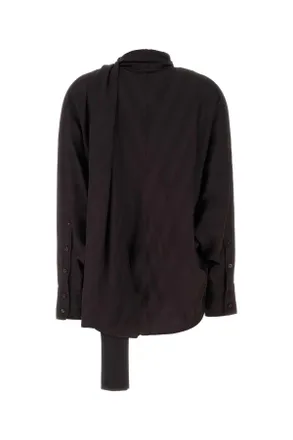Sportmax Womens Dark Brown Viscose Corsaro Shirt Cioccolato Exterior: Giacche E Gilet Jacket