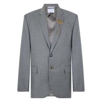 Moschino Einknopf-Sakko mit Anstecknadel - - Jackets - Herren - Grau - L