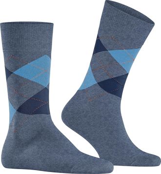 Burlington Herren Socken blau Baumwolle & Mix Gemustert