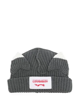 Charles Jeffrey Loverboy bonnet &agrave; d&eacute;tail doreilles - Gris
