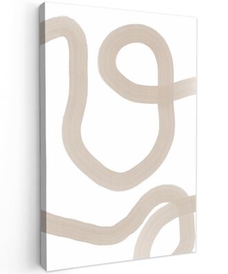 MuchoWow Leinwand Bilder, Einzigartige Wanddeko mit Rahmen, Abstrakt - Pastell - Design, Wandbilder Wohnzimmer, Deko Schlafzimmer 80x120 cm