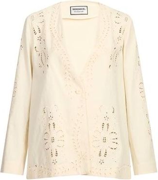BERENICE Veste l&eacute;g&egrave;re ajour&eacute;e en lin et coton