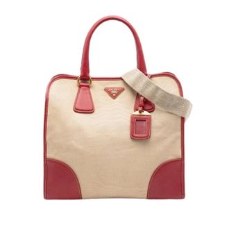 Prada Sac bandouli&egrave;re en toile Pre-owned - Femme - Pre-owned - Beige - Taille: ONE Size