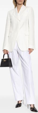 Sportmax Pleat-Front Cotton Trousers - White