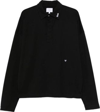 Rhude Logo-embroidered Long-sleeve Polo Shirt