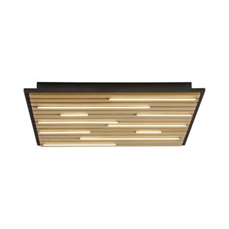 Paul Neuhaus LED Deckenleuchte smarthome Akustik Paneel Echtholzfurnier Eiche natur, Fernbedienung CCT warmwei&szlig; - kaltwei&szlig; (62cm quadratisch)