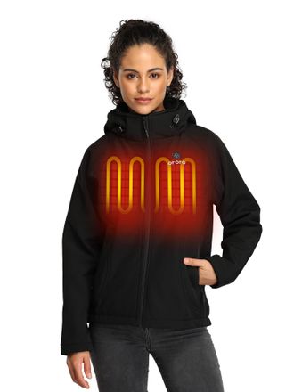Ororo Beheizbare Jacke Damen mit Powerbank, Slim Fit Beheizte Jacke Damen Heizjacke Bis zu 10 Stunden Wärme - Ladegerät Nicht Enthalten (Neutral Schwarz,L)