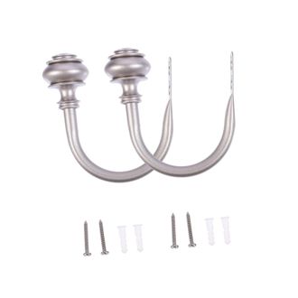 Valiclud Vorhanghaken Aus Eisen U-Form Gardinenhaken Wandhaken Für Gardinen Raffhalter Silber Für Zuhause Und Büro