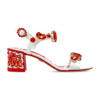 Dolce & Gabbana Femme, Chaussures, Blanc, Taille: 36 EU Sandales en cuir verni avec broderies