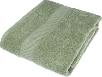 Homescapes Flauschiges Premium Frottee Saunatuch groß ca. 100 x 180 cm Strandtuch aus 100% Reiner Baumwolle, lind grün