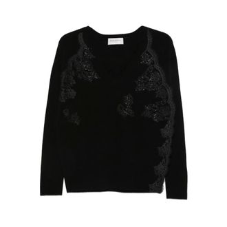 Ermanno Scervino Ensemble cadeau bonnet et gants Carlton - Femme - Pulls - Noir - Taille: 42 FR