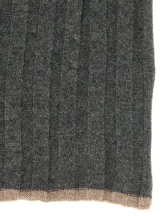 Brunello Cucinelli Ribbed Cashmere Scarf - Grey
