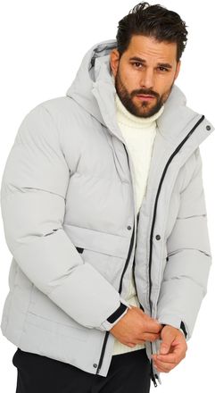 SOULSTAR Herren Winterjacke mit Kapuze Steppjacke Pufferjacke Outdoorjacke &Uuml;bergangsjacke Mens Jacket S2_MJ-CREATIVE-J24-Grey-XXL