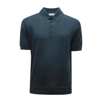 Goes Botanical Polo 4 Bottoni M/C Finezza 21 - - Tops - Herren - Blau - L