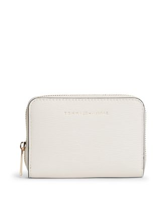 Tommy Hilfiger Geldb&ouml;rse TOMMY HILFIGER TH MODERN COMPACT ZA, Damen, creme, Lederimitat, Strukturmuster, unifarben, Basic, Kleinlederwaren, Damen Geldbeutel, Portemo