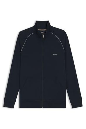 BOSS Hommes Mix&Match Jacket Z Veste zipp&eacute;e en coton stretch avec logo brod&eacute;