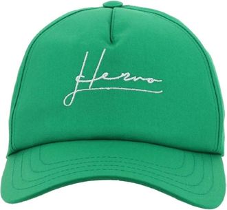 Herno Femme, Accessoires, Vert, Taille: ONE Size Cotton Logo Cap