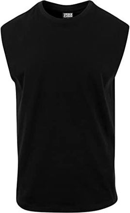 Urban Classics T-Shirt sans Manches &agrave; Bord Ouvert pour Homme - Col Rond - en Coton - Disponible dans de Nombreuses Couleurs - Tailles XS &agrave; 5XL, Noir, XXXXXL