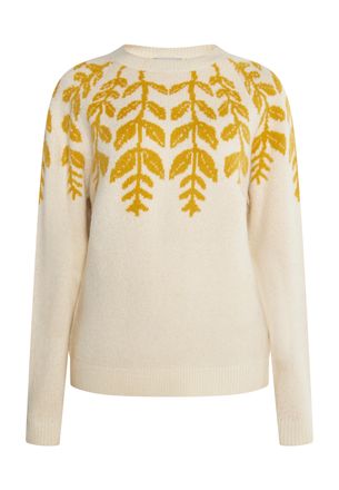Usha Strickpullover Damen Creme Mehrfarbig