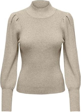 Only Onlkatia L/S Pull À Col Haut Knt Noos Femme Sweater, Mocha Meringue/Detail:w. Melange, XL