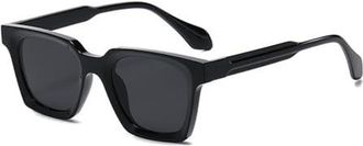 Generic Lunettes de soleil vacances monture carr&eacute;e tendance UV400 hommes et femmes lunettes de soleil quotidiennes personnalis&eacute;es(Black)