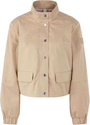 Marc Cain Femme, Vestes, Beige, Taille: 44 FR Kurze Baumwolljacke mit Netzfutter