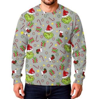 Generic Le Grinch Pull De Noel Homme The Adulte Enfant zippé Pyjama Noel Costume Vetement Deguisement 2025 Sweater Drole Pulls Famille Sweatshirts Femme Sweat