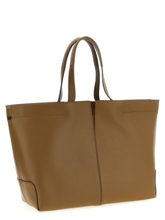 Tod's Womens Calfskin Leather Tote Tan