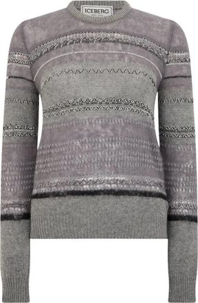 Iceberg Rundhals-Pullover - - Knitwear - Damen - Mehrfarbig - XS