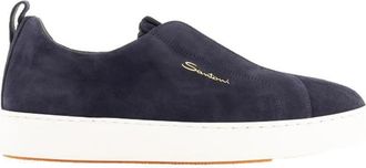 Santoni Low-Top Sneaker - Mens suede sneaker - Gr. UK_10_5 - in Weiß - für Damen