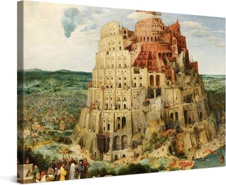 Picanova Pieter Bruegel - The Tower of Babel 120x80cm - Bild auf Leinwand - Premium Kunstdruck Auf 2cm Holz-Keilrahmen Für Schlaf- Und Wohnzimmer - Klassische 