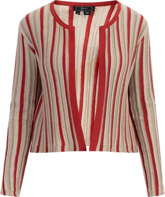 Faina Strickjacke Damen Rot Mehrfarbig