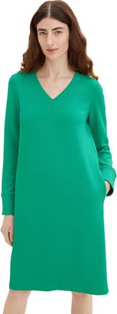 Tom Tailor Damen 1035222 Basic Kleid, 31032 - Vivid Leaf Green, 36