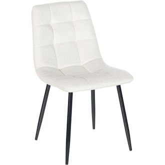 Clp Chaise de salle &agrave; manger &eacute;l&eacute;gante avec session de velours matelass&eacute; confortable diff&eacute;rentes couleurs colore : Cr&egrave;me blanche