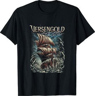 Versengold T-Shirt Schwarz Klassisch Unisex Erwachsene Kurzarm S EU Small