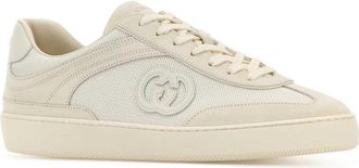 Gucci Suede and Fabric Low-Top Sneaker - White